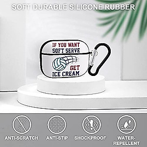 Soft Volleyball Airpods Case Cover for Apple AirPods Pro Cute Airpod Case for Boys Girls PC Hard Silicone Protective Skin Airpods Accessories with Keychain