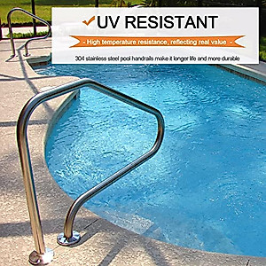 Pool Handrail 31.5 × 31.5 in Swimming Pools Railing,1PCS Stainless Steel Deck to Deck Mounted Pool Transitional Hand Rails - Complete Kit, for Spa Garden Round Pools