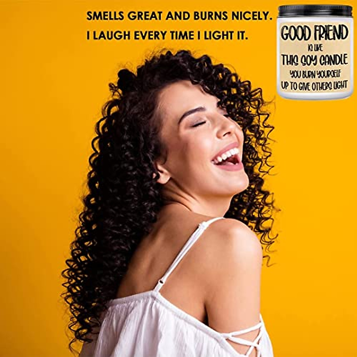 AharHora Vanilla Scented Jar Candles, Funny Gift Candle for Women, Soy Wax Candles, Good Friend Gifts Unique Friendship Gift Birthday Gifts Candles Gifts for Women Men Coworkers BFF Bestie