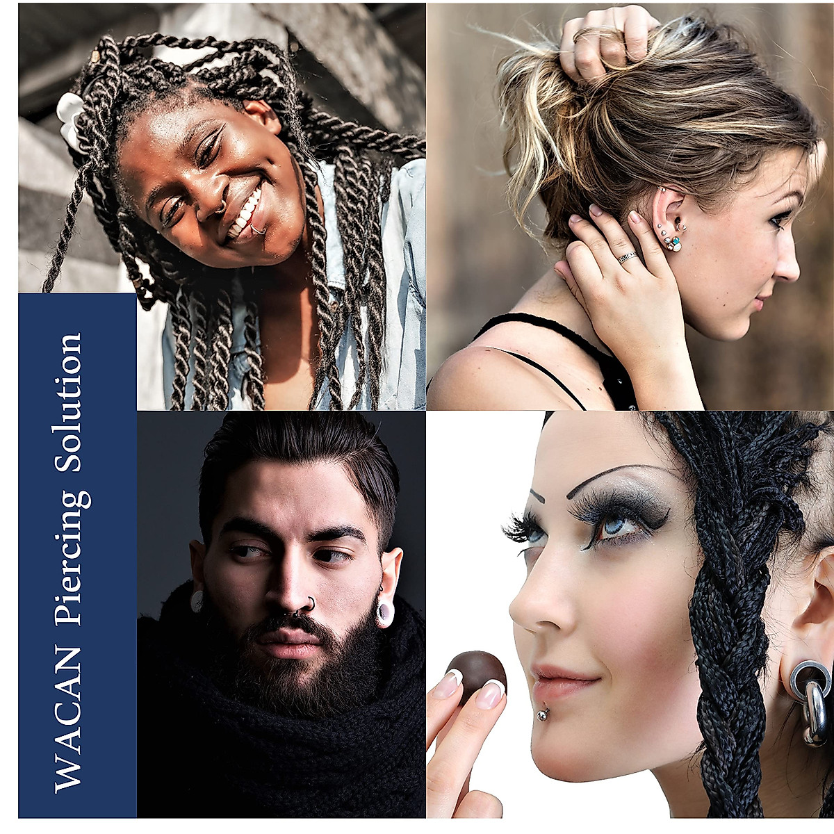 WACAN Fast-Healing Tea Tree Piercing Spray Solution Organic Essential Oil with Natural Sea Salts and Vitamins Solution Aftercare (4 OZ, Personal Size)