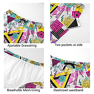 Pant Bathing Suit Mens 80s 90s Swim Shorts Retro Fun Novelty Party Shorts Mesh Lined Quick Dry Mens Swim Trunks No Liner White