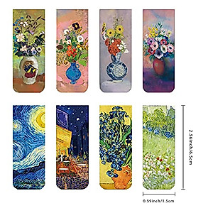 Phineon 8 Pcs Magnetic Bookmark Magnet Book Marker Antiquity Bookmarks Clip for Teachers, Students, Book Lovers, Bookworms, Kids, Boys, Girls (Flower)