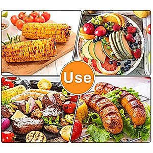 AUGSUN 18 Pcs Stainless Steel Corn Cob Holders with Silicone Handle & Convenient Butter Spreading Tool