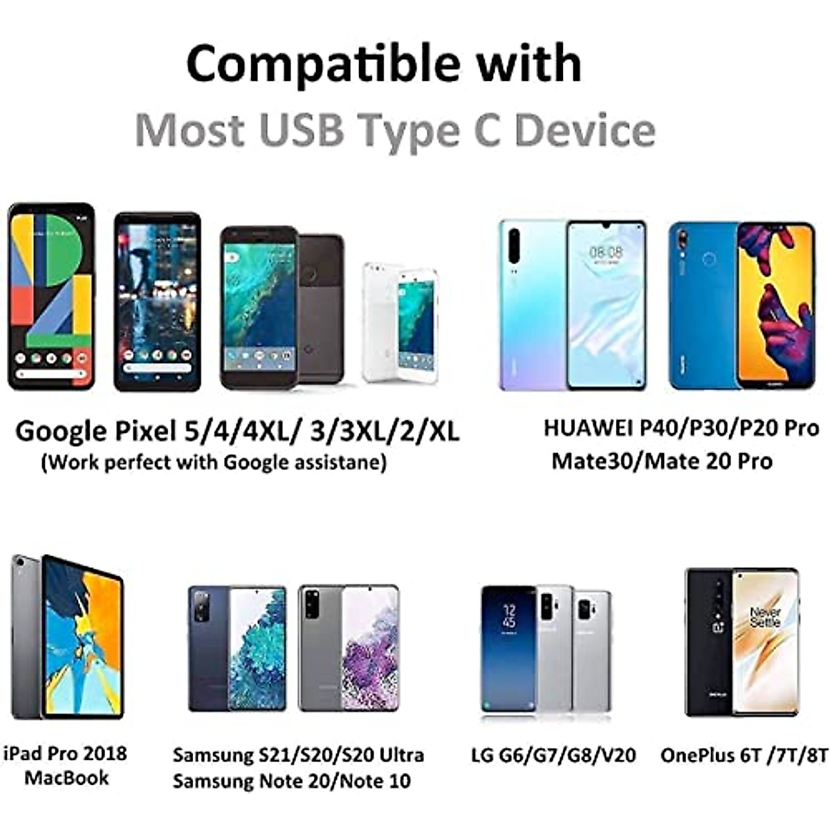 USB C Headphones,Type C Earphones in-Ear Wired Headphones with Mic and Volume Control,HiFi Stereo Noise, Compatible with iPad Pro,Huawei P30/Mate 30,Samsung S20/S21,Google Pixel 4XL,One Plus 6T