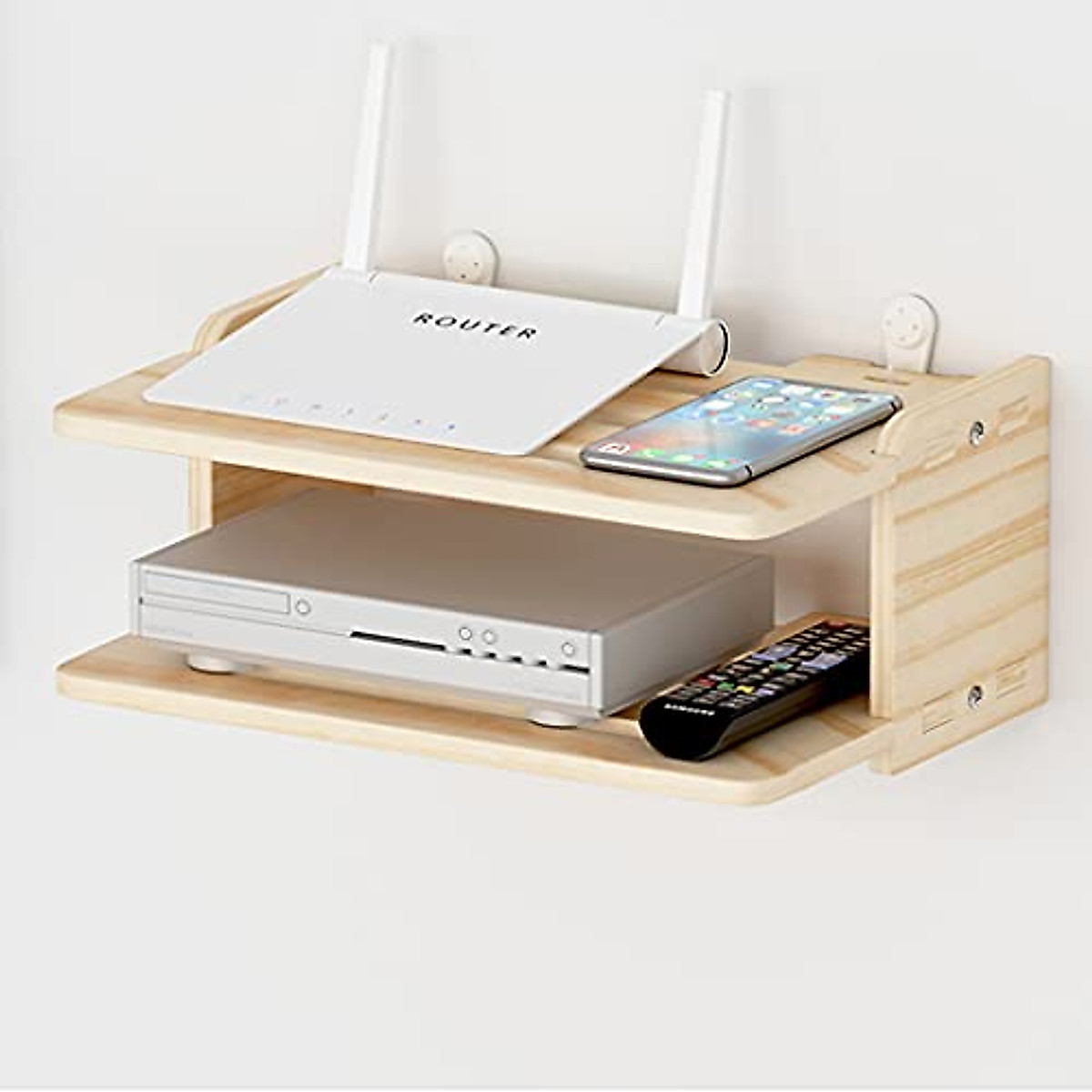 WiFi Storage Box TV Set-top Box Hidden Shelf Wireless Router Rack Network Set-top Box shelter Box Home Desktop Organized Wall Shelf