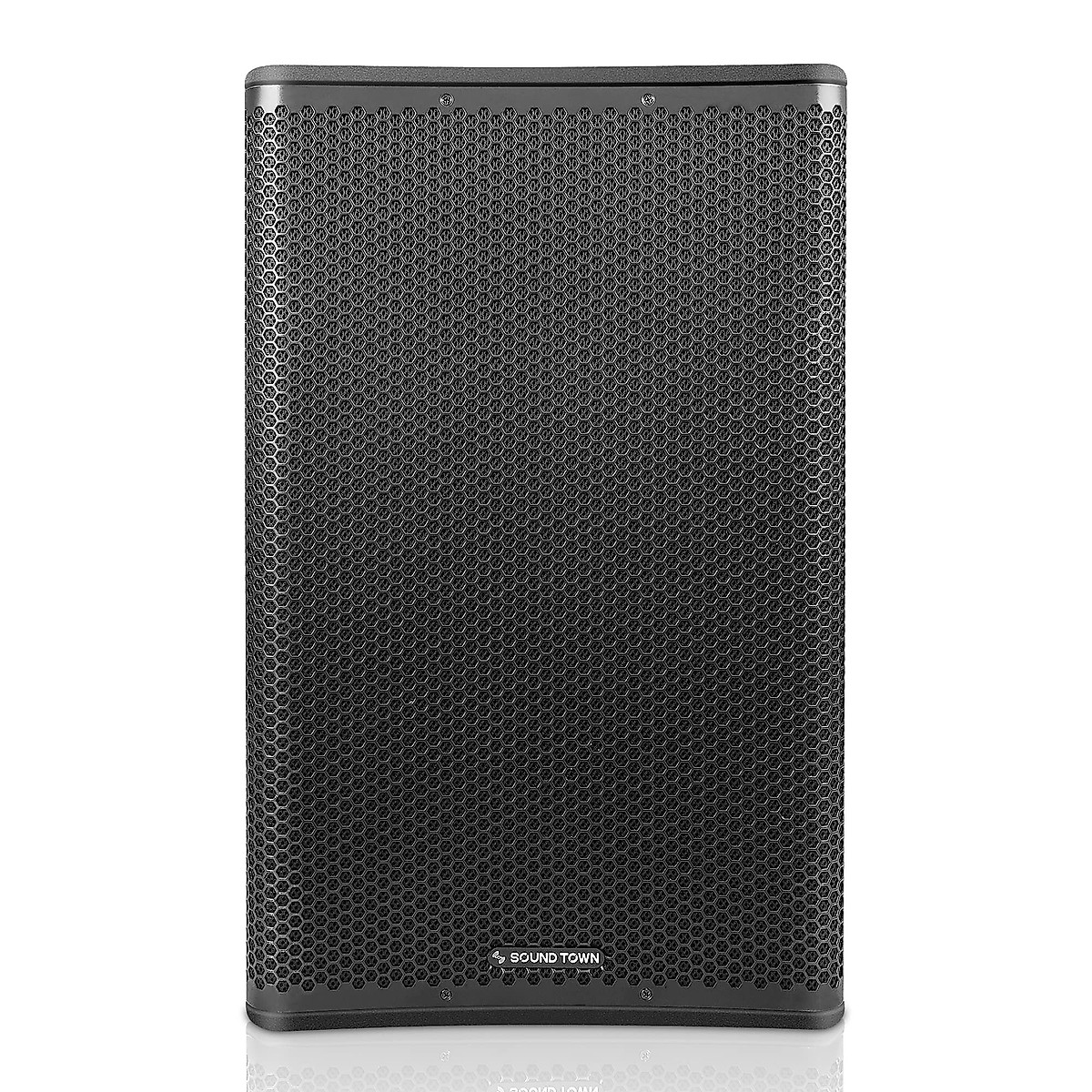 Sound Town Oberon Series 15" 1400W Powered PA/DJ Speaker with 2-Channel Mixer and Onboard DSP, TWS Bluetooth, Plywood, Black (OBERON-115PW)