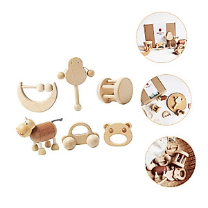 Kisangel 24 Pcs Newborn Baby Hand Bell Toddler Hand Rattle Hand Rattle Toy Lovely Rattle Wooden Hand Rattle Toddler Toy Baby Plaything Musical Instrument Baby Hand Rattle Baby Toy