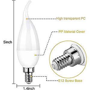 Ladiwanka E12 LED Candelabra Flame Light Bulbs for Outdoor Use, 3 Mode 1.2 Watt 1800K Warm White Orange Led Flame Bulb, Halloween Christmas Light Bulb, 4 Packs