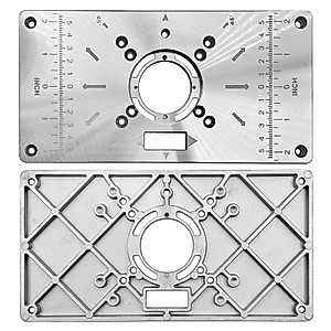 QYQRQF Router Table Insert Plate, Aluminum Router Plate for Woodworking Table Top Insert Mounting Plate Wood Tools Trimming Milling Machine with Accessories (Red)