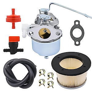 NIMTEK 631921 Carburetor with Air Filter Fuel Filter Line for Tecumseh 632284 631070A 631245 631820 H25 H30 H35 Engine Motor Chipper Shredder Tiller Craftsman Generator