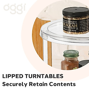 OGGI Two Tier Lazy Susan Rotating Organizer for Kitchen, Pantry, Cabinet Organizing and Storage. Ideal as a Rotating Spice Rack and Pantry Can Organizer, 9.75'' Dia x 8'' H (7780.)