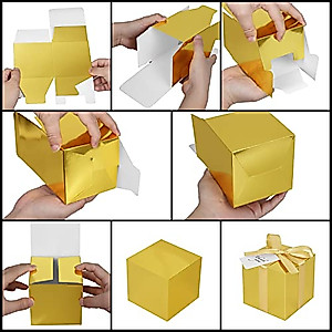 DOYIDE 30 Pack Small Gift Boxes, 2x2x2 Favor Boxes Gold Paper Gift Boxes with Lids for Presents, Crafting, Cupcake Boxes, Gifts, Candy Boxes for Wedding Party Bridal Shower Baby Shower Favors