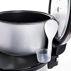 SYBO Commercial Rice Cooker and Warmer, 60 Cups Large Cooked (30 Cup Uncooked) Rice with Hinged Lid, Non-Stick Insert Pot, Stainless Steel Exterior