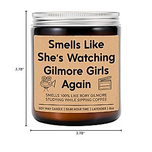 ATShop Smells Like She's Watching Gilmore-Girls Again Candle - Funny Watching Movies Candle - Movie Lovers Gifts Idea for Christmas- Birthday- Holiday - Gift for Fans - Lavender Scented Candle, 8oz