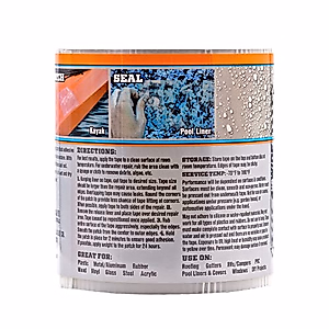 Gorilla Waterproof Patch & Seal Tape, 4" x 8', Clear, (Pack of 1)