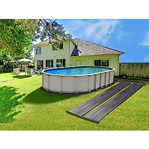 SunQuest Solar Swimming Pool Heaters - 2 Solar Hot Water Heater Panels w/Max-Flow Design - Swimming Pool Accessories for Above Ground Pools (2' x 20', 2 Count + Couplers + Integrated Diverter Valve)