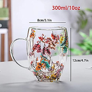 NBHUZEHUA Double Wall Glass Coffee Mugs Clear Cups for Cappuccino Tea Espresso Latte Hot Beverages Glasses Birthday Gifts for Women Her