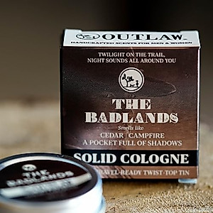 Smoky Cedar & Campfire Solid Cologne Balm - The Badlands Scent, by Outlaw - 1 oz wax Men's or Women's Scent