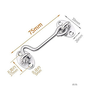 ZSEDP Simple Door and Window Hook Solid Retro Hook Stainless Steel Cabinet Buckle Home Bathroom Latch