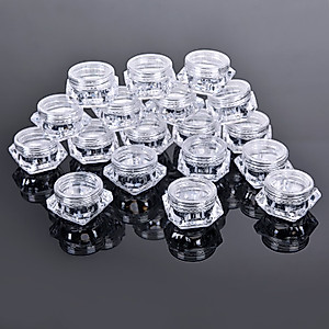 TMO 100pcs 5 Gram Clear Jars Plastic Jars Plastic Cosmetic Container Empty Cosmetic Sample Containers Transparent 5G/5ML Plastic Pot Jars for Eye Shadow,Nails,Powder,Paint