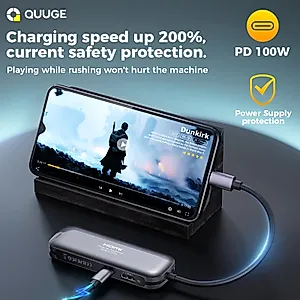 USB C Hub Multiport Adapter with 8K@30Hz / 4K@120Hz HDMI, 7 in 1 40Gbps USB C Docking Station for Laptop [100W PD, 10Gbps Data, 2.5G Ethernet, TF/SD 3.0] Compatible with MacBook Pro Air HP Dell More