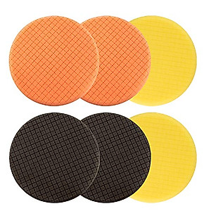Autocare 6Pcs 5.5" Face for 5" Backing Plate Compound Buffing Sponge Pads Polishing Pads Kit Buffing Pad for Car Buffer Polisher Sanding,Polishing,Waxing
