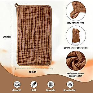 Tallew 8 Pack Baby Burp Cloth Muslin Sets Unisex Bibs Muslin Burp Cloth Cotton Burp Rags Absorbent Soft Burping Cloth(Bright Color)