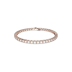 SWAROVSKI Matrix Tennis Bracelet, Round Clear Stones on Rose Gold-Tone Finished Band, Size M, Part of the Matrix Tennis Collection