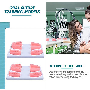 LSOAARRT Oral Suture Training Model Silicone Dental Suture Pad Kit for Hospital Students Vets Practicing Suturing and Implants on Soft Gum Teeth Pink