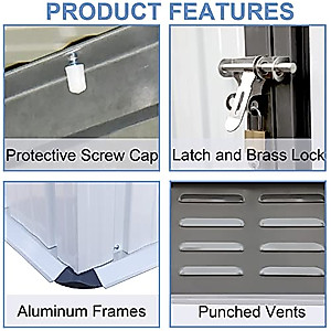 Morhome Outdoor Storage Shed,Outdoor Steel Storage Metal Shed for Garden and Tools with Swinging Double Lockable Doors