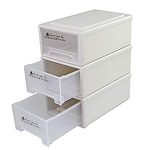 Easymanie 6 Quart Plastic Storage Drawers, Stackable Desktop Organizer, 3 Packs