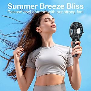 VersionTECH. Mini Handheld Fan, USB Desk Fan, Small Personal Portable Table Fan with USB Rechargeable Battery Operated Cooling Folding Electric Fan for Travel Office Room Household Black