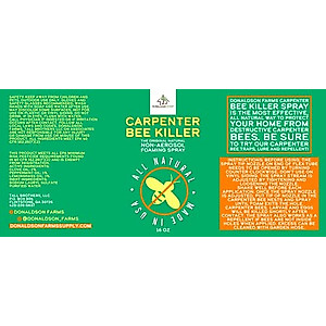 Donaldson Farms Carpenter Bee Killer Spray for Insects All Natural Foaming Spray, 16 oz