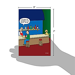 NobleWorks - 1 Funny Animal Card for Birthdays - Pet Cat and Dog Humor, Birthday Notecard with Envelope - Dog Customer C3672BDG