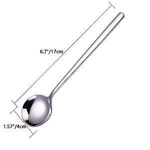 Spoons Cutlery, 18/10 Stainless Steel Korean Spoons 6 Pieces Soup Spoons (Green Gold)