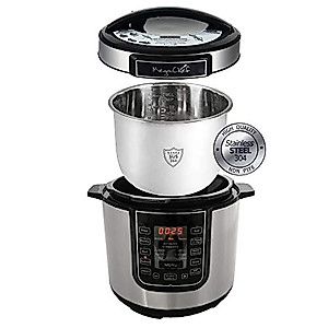 Megachef Digital Pressure Cooker, Silver, 6 quart