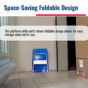 Dawot 660lbs Foldable Platform Truck Dolly with Swivel Wheels, Heavy Duty Moving Platform Hand Truck, Moving Flatbed Cart Push Cart Platform Dolly Cart for Groceries, Warehouse(35.43" x 23.62")