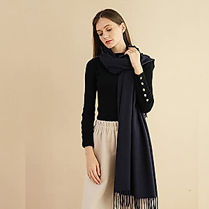 Sumato Scarf for Women Fall Winter Lightweight Shawl Wraps Long Women Scarves Warm Cashmere Feel Tassel Soft Brown