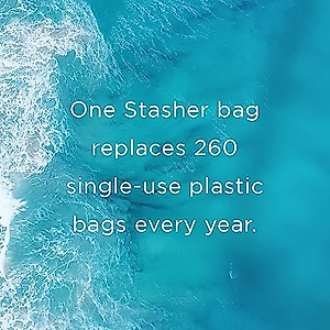 Stasher Reusable Silicone Storage Bag, Food Storage Container, Microwave and Dishwasher Safe, Leak-free, Sandwich, Clear