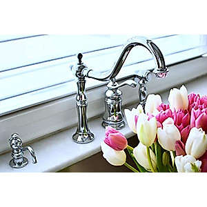 Kingston Brass KS7801TPLBS Templeton Widespread Kitchen Faucet with Brass Sprayer, Polished Chrome