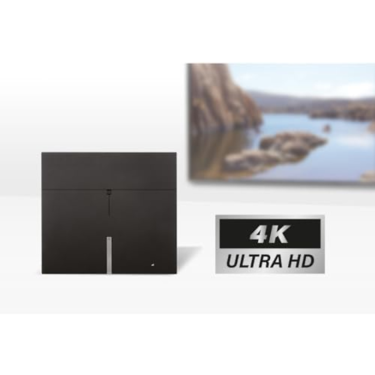 One for All 16472 HDTV 1080p Amplified Indoor TV Antenna 50 Mile Range with Multi Directional Reception, 8 Feet Coaxial Cable & Signal Level Indicator - Black