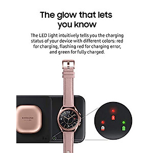 SAMSUNG Electronics Wireless Charger Trio, Qi Compatible - Charge up to 3 Devices at Once - for Galaxy Phones, Buds, Watches, and Apple iPhone Devices, Black (US Version)