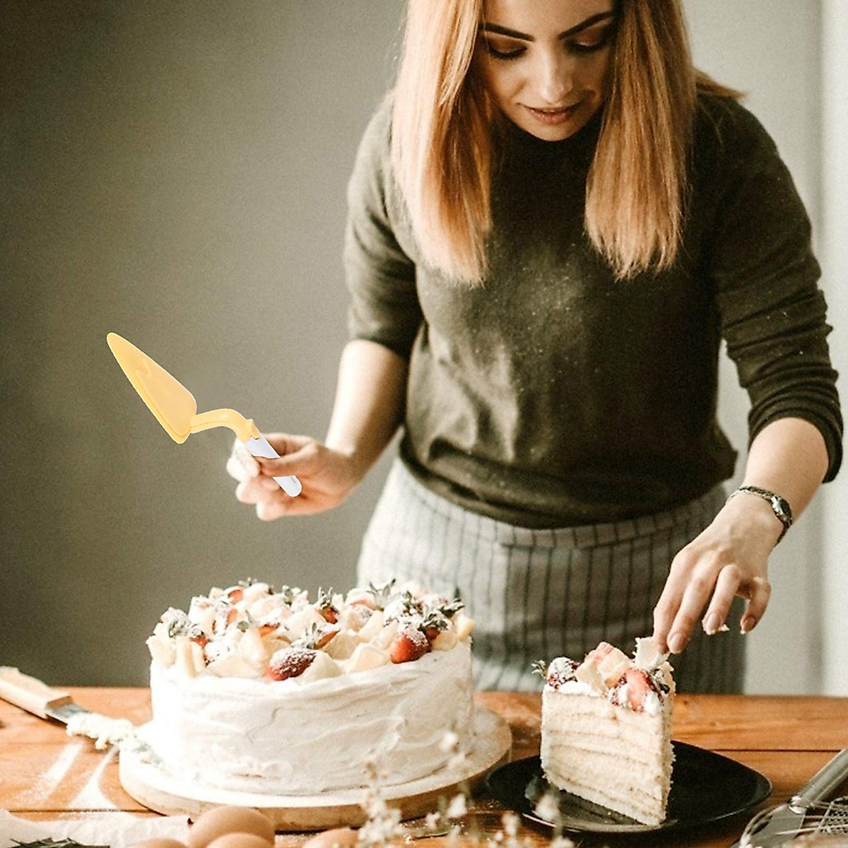 Hemoton Cheese Spatula Pizza Cutter Plastic Pie Server Pizza Cake Holder Cake Cutter Tart Dessert Slicer Pie Spatula Shovel for Serving Cake Pizza Pies Dessert Pie Spatula Cheese Cutter