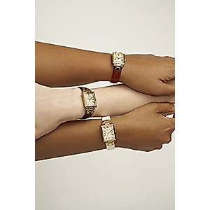 Anne Klein Women's Japanese Quartz Dress Watch with Leather Strap, White, 12 (Model: AK/3752CRWT)