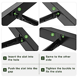 IMUsee Queen Bed Frame with Wooden Headboard, Modern Rustic Style Platform Bed Frame Queen Size, No Box Spring Needed, Easy Assembly, Brown