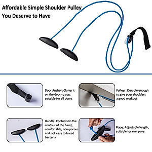 Shoulder Pulley Over The Door Physical Therapy System, Exercise Pulley, Alleviate Shoulder Pain and Facilitate Recovery from Surgery, FSA/HSA Eligible (Blue)