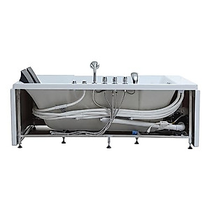 Empava Whirlpool Bathtub Massage Soaking SPA Chromatherapy Jets Tub Model 2021 72JT367