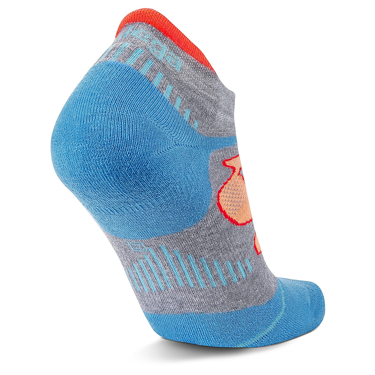 Balega Unisex-Adult Enduro V-Tech No Show Socks (1 Pair), Midgrey/Blue, Small