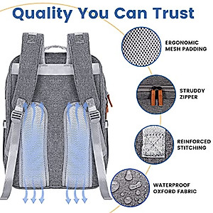 PILLANI Diaper Bag Backpack, Baby Bag for Boys & Girls,Diaper Backpack,Large Baby Diaper Bag for Mom & Travel w/Changing Pad