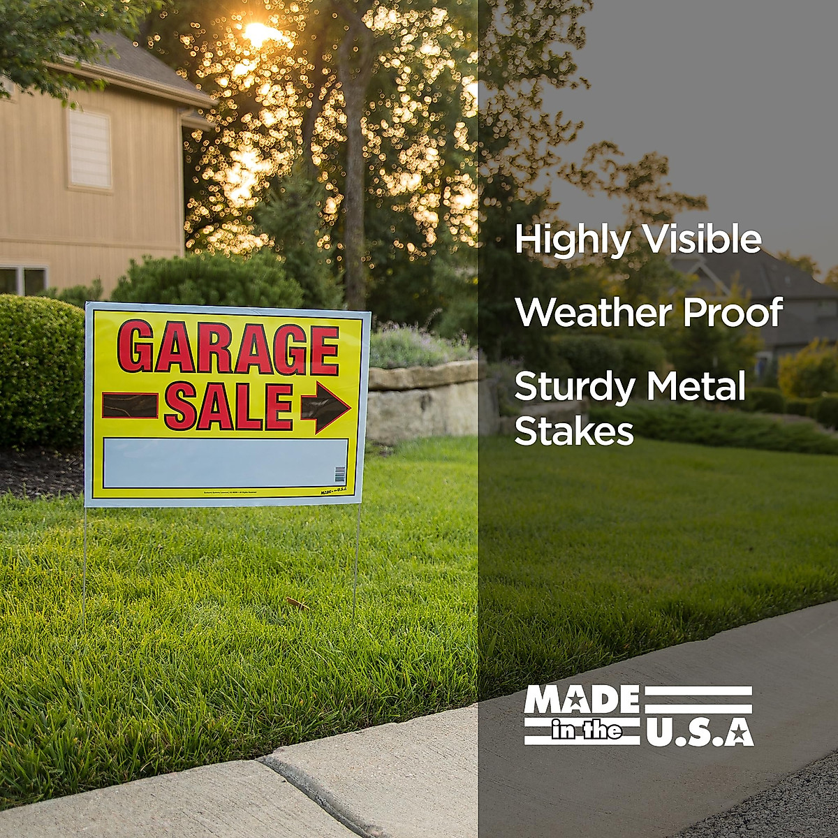 Sunburst Systems 3030 Garage Sale Sign Kit Includes: 3) Large Signs, 3) 11 x 14 Signs, 1,200 Yellow, Pink & Green Price Stickers, and 20 Large Pricing Cards